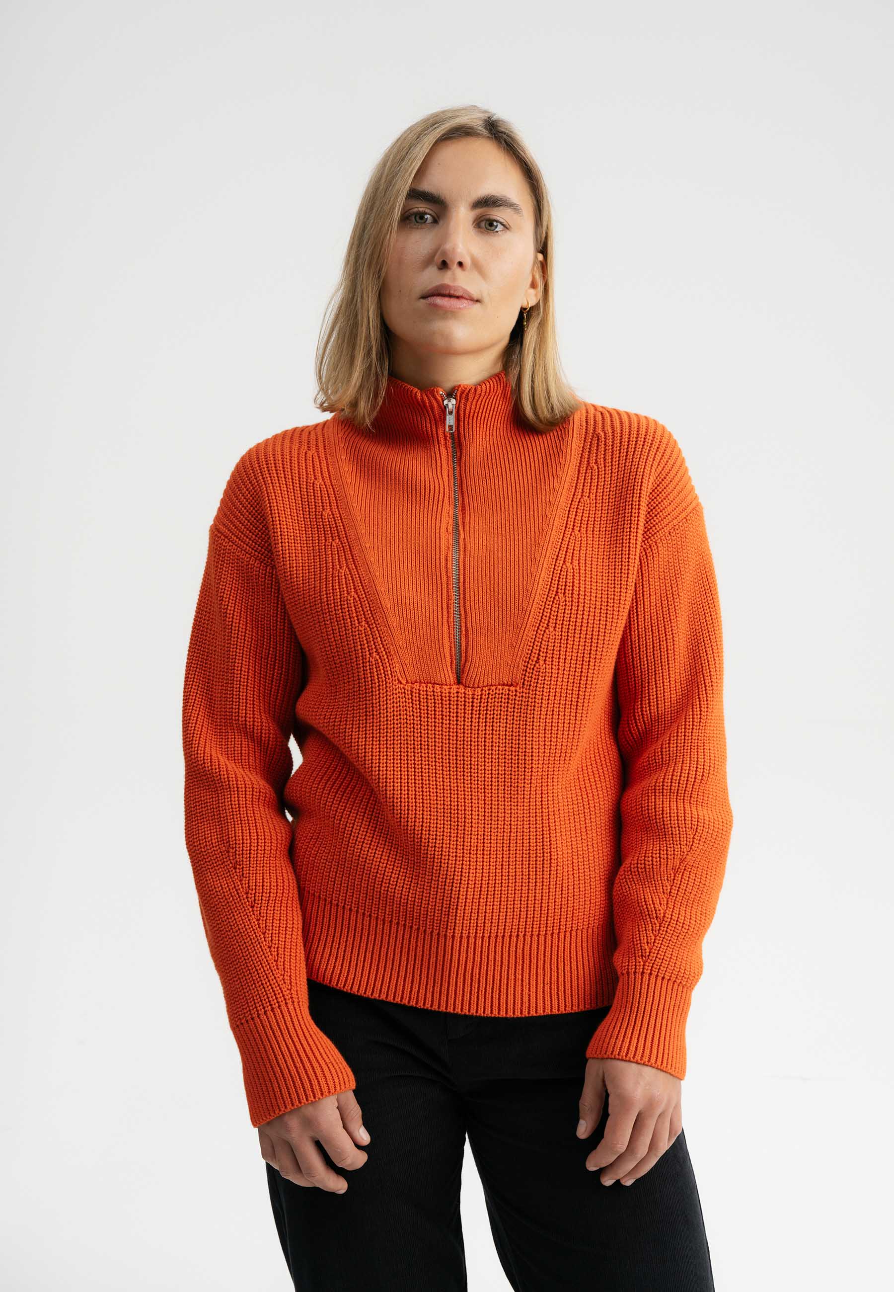 Rib Knit Troyer KIMAYA